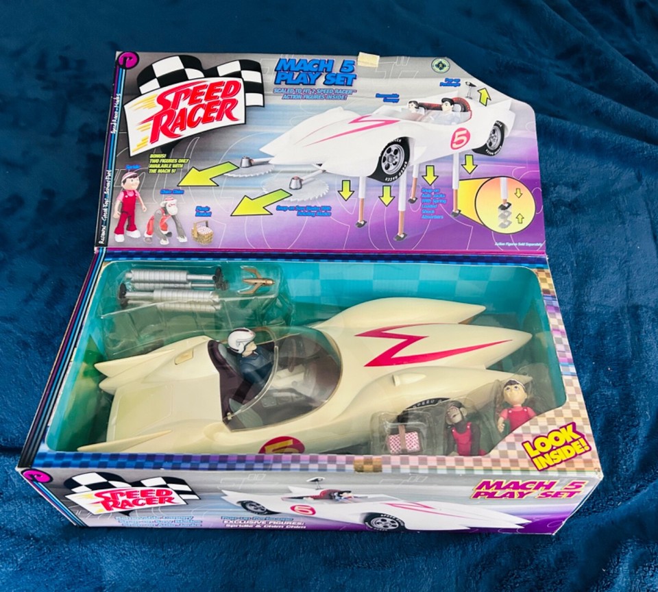 Speed Racer Mach 5 play set Resaurus 1999 w/ Sptridle Chim-Chim CIB ...