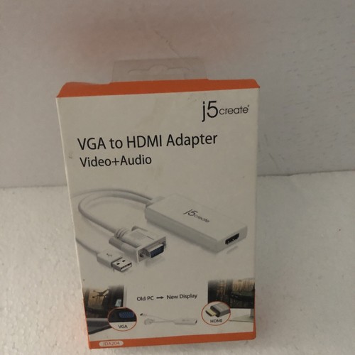 J5 Create VGA To HDMI Video + Audio Adapter White JDA204 Brand New | eBay
