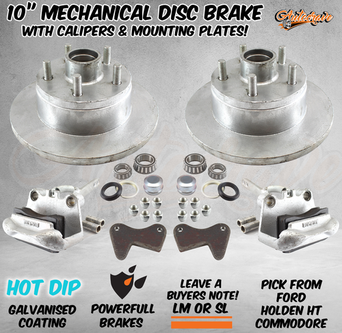 Boat Trailer Galvanised Mechanical 10" Disc Brake Kit Caravan Rotor ...