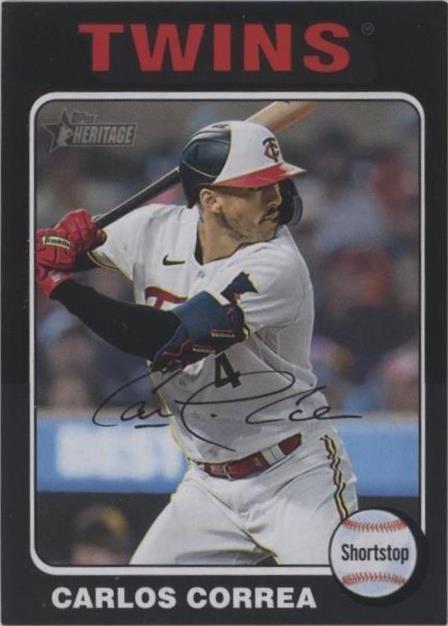 2024 Topps Heritage Mini - Carlos Correa #234 Black Border "White ...