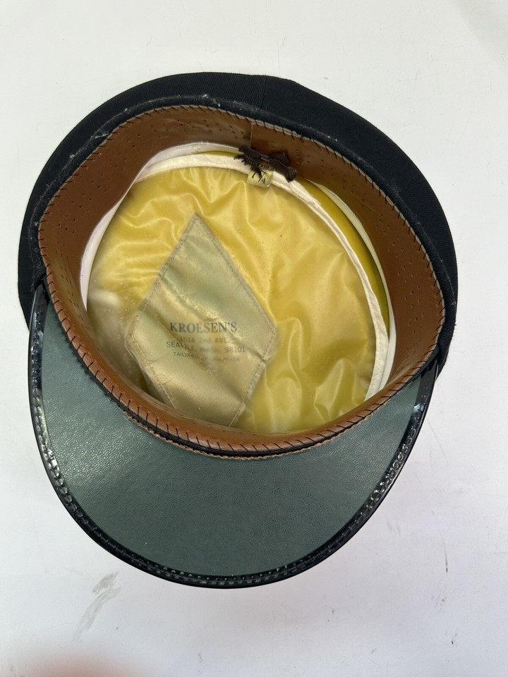 VTG Fire Fighter Dept Dress Uniform Cap Fireman Hat 7 1/2 Captains Hat ...