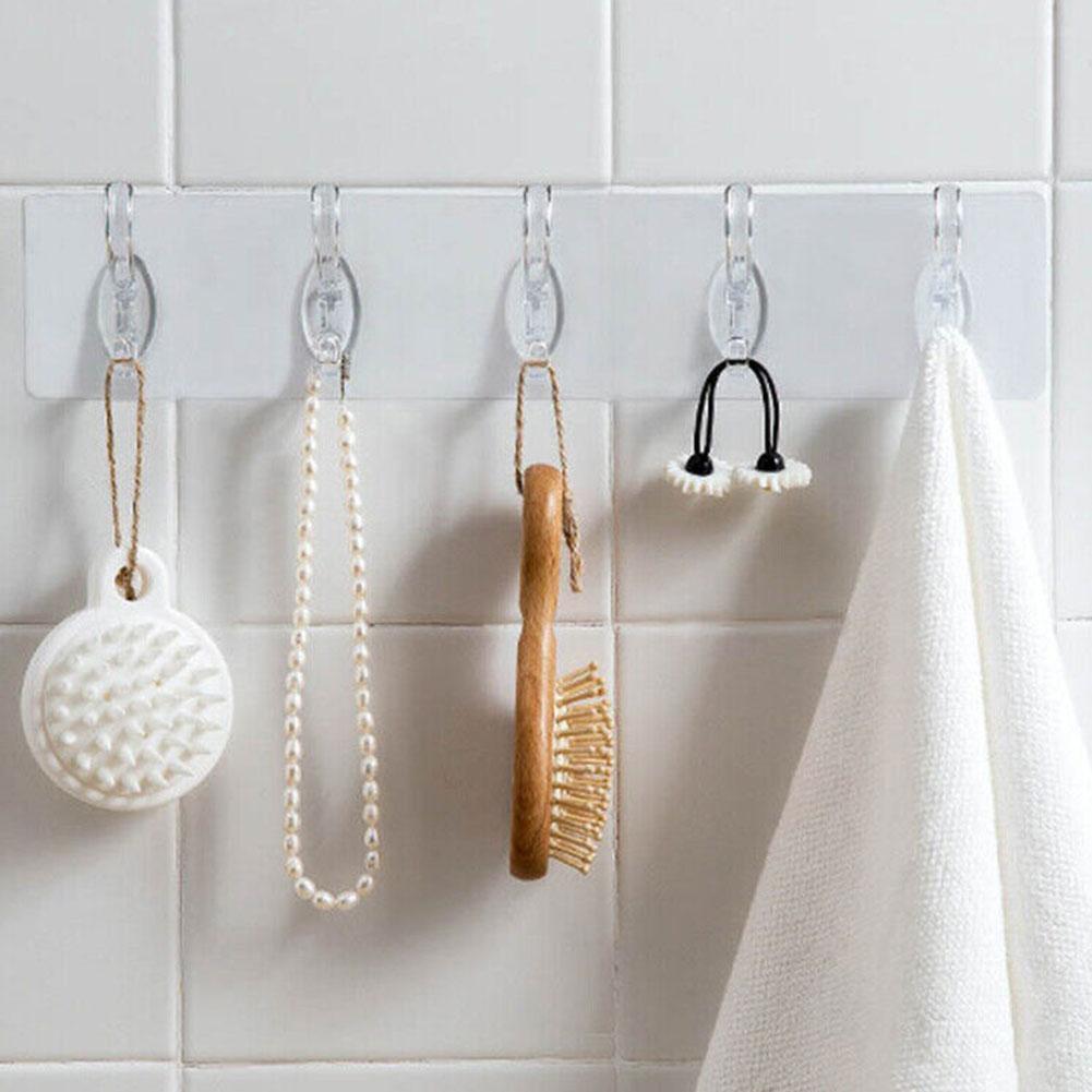 Multifunctional Adhesive Row Hooks Transparent Wall New Hooks Kitchen ...
