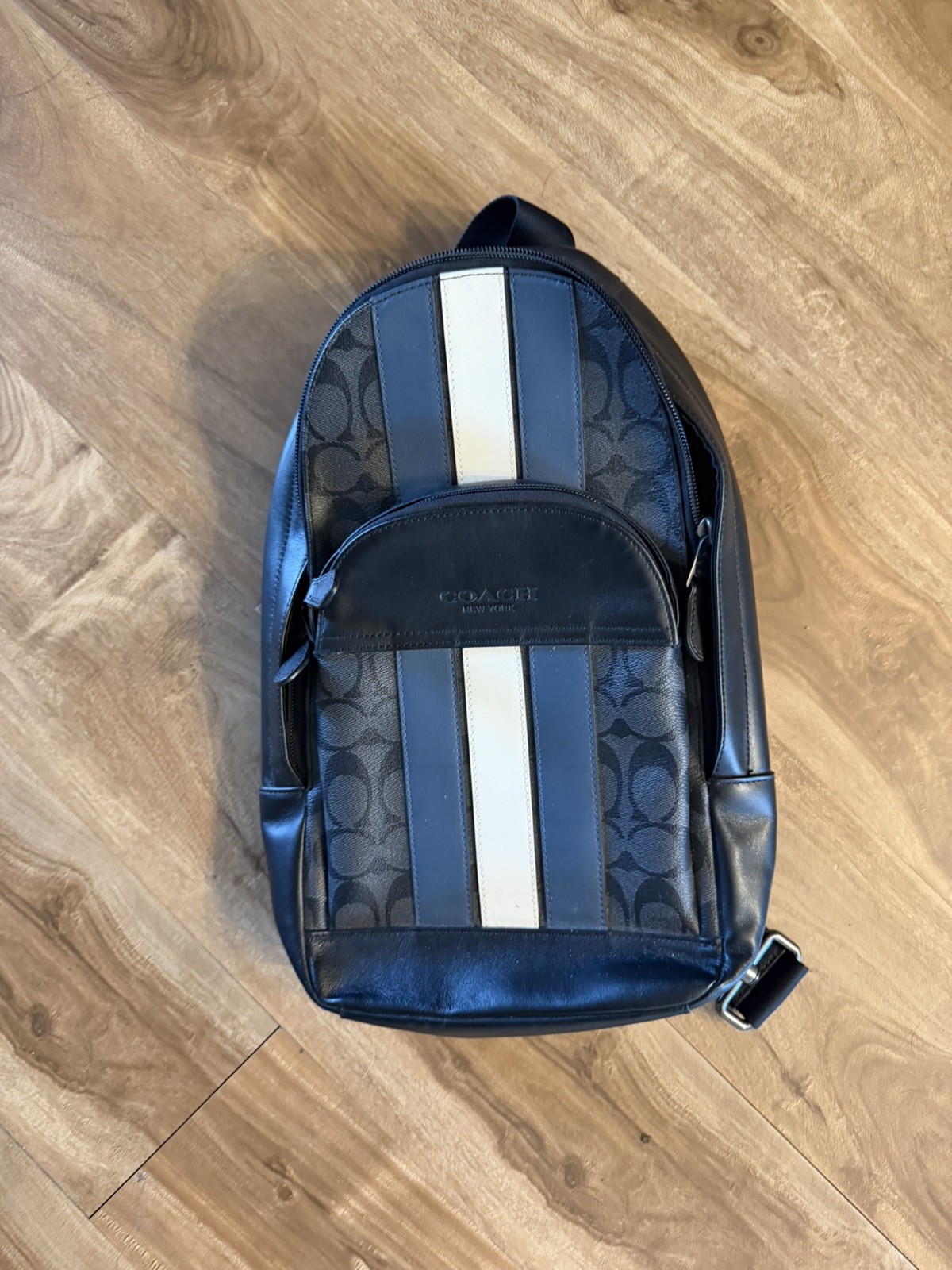 NWT Coach Men’s West Pack In Signature Canvas With Varsity Stripe 2999 ...