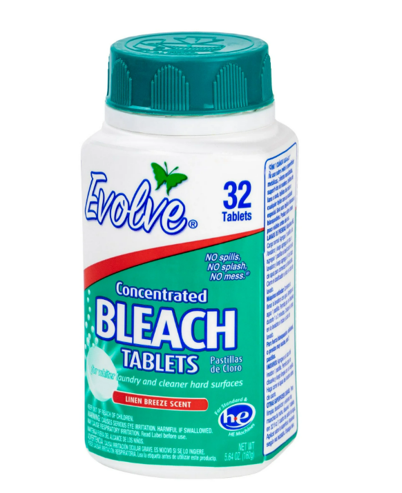 Evolve Concentrated Bleach Tablets, Linen Breeze Scent, 32 Count | eBay
