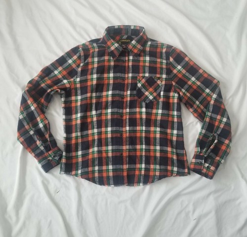Stanley Blue Orange Green Plaid Flannel Button Down Shirt | eBay