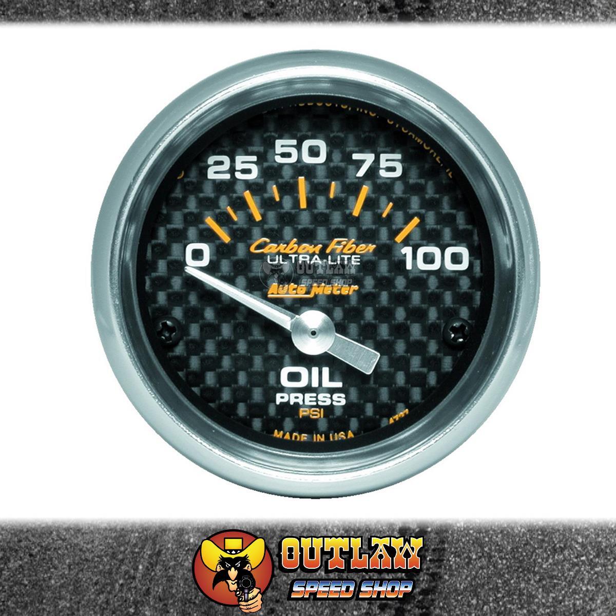 AUTOMETER OIL PRESSURE GAUGE CARBON FIBRE ELEC 2-1/16" 100 PSI - AU4727 ...