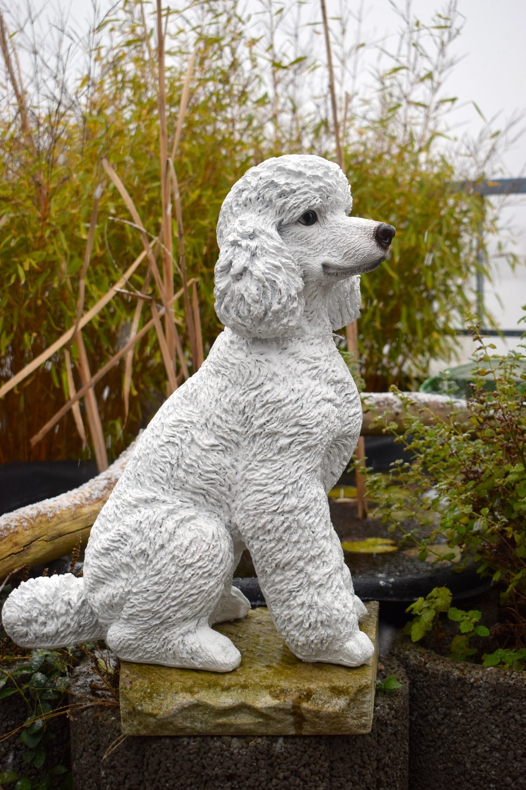 Pudel Königspudel Weiß Gartenfigur Deko Hundefigur | eBay.de