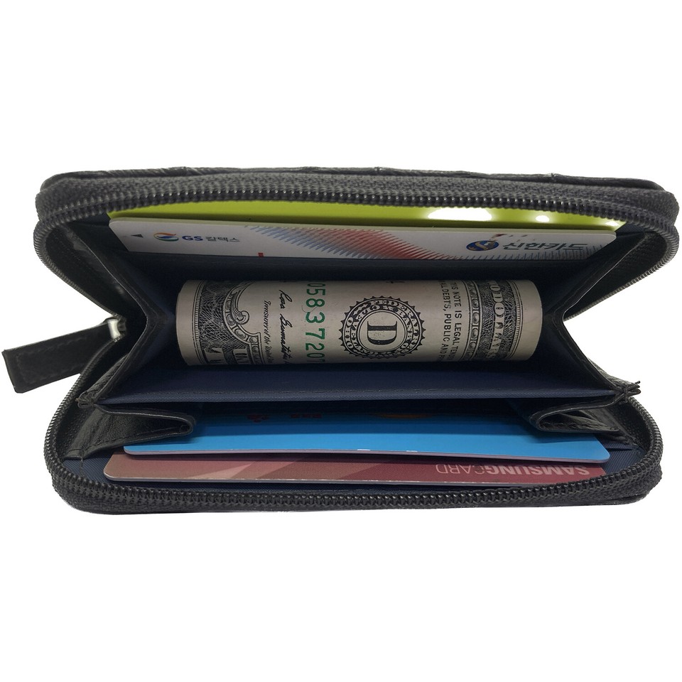 Genuine Eel Skin Coin Purse, Credit Card Zippered Wallet | eBay