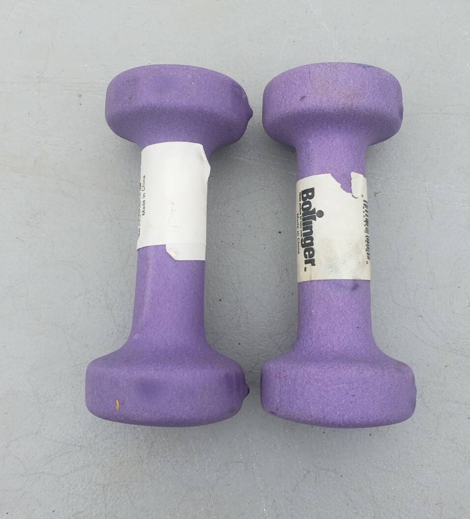 Bollinger Rubber Coated pair 3lb Pound Dumbbells Weights 6 Lbs total | eBay
