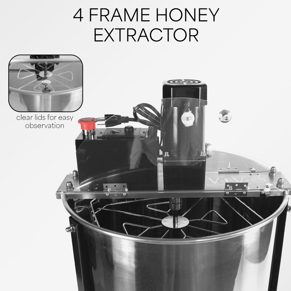 VIVO Electric 4/8 Frame Stainless Steel Honey Extractor (BEE-V004E) | eBay