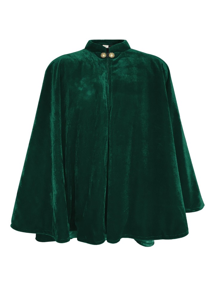 Capelet, Satin Lined Velvet Cape, Short Renaissance Cloak, Unisex ...