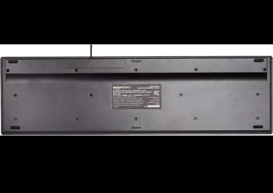 Amazon Basics Wired Keyboard, Full-Sized, QWERTY Layout, Black | eBay