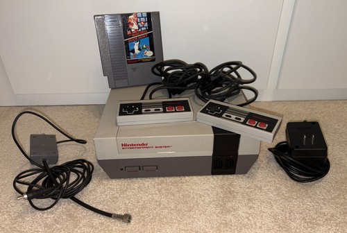 NINTENDO NES Original Console Model NES-001 With Game And Two ...