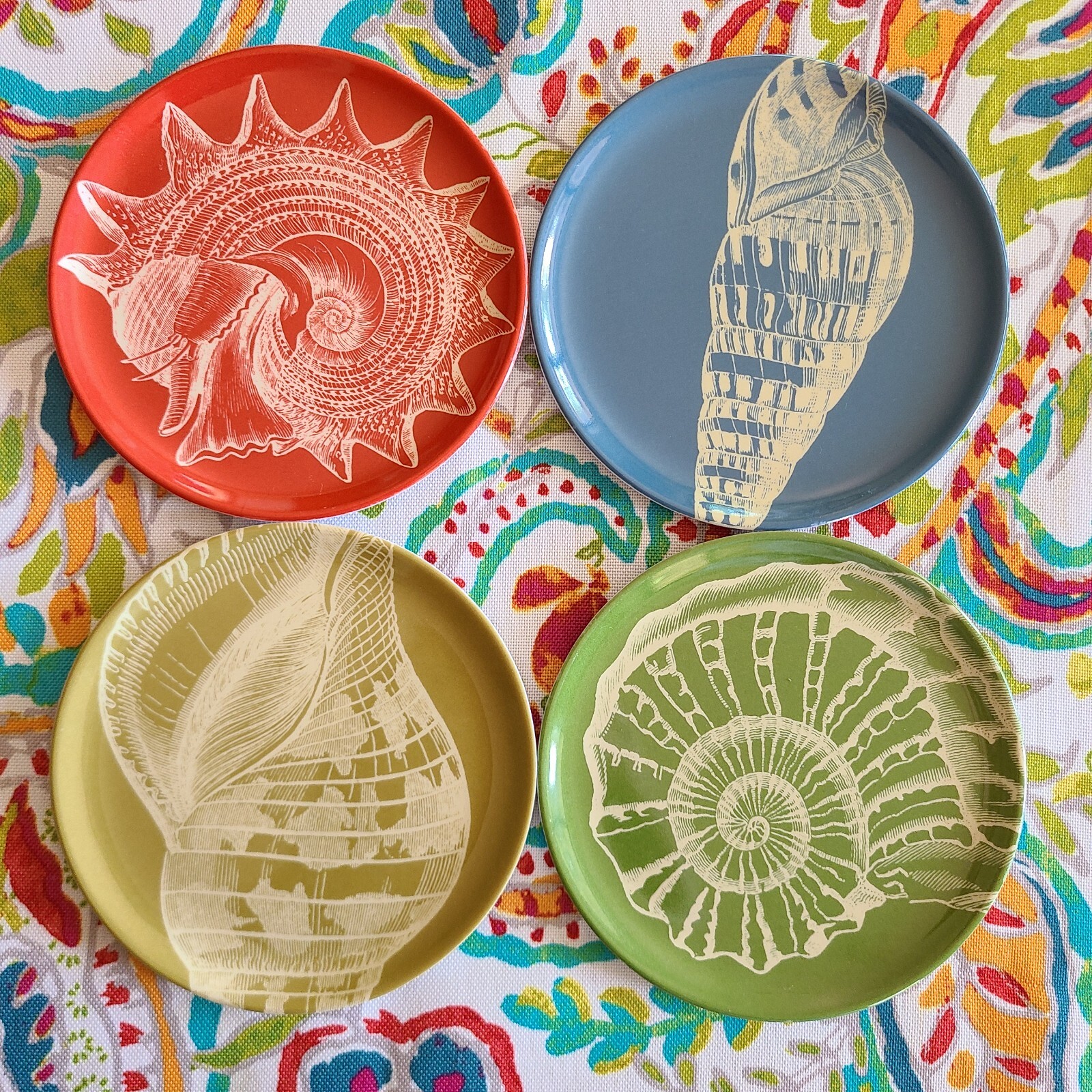 Thomas Paul Melamine Coasters ~ Set of 4 ~ Shells ~ 4½" ~ EUC | eBay