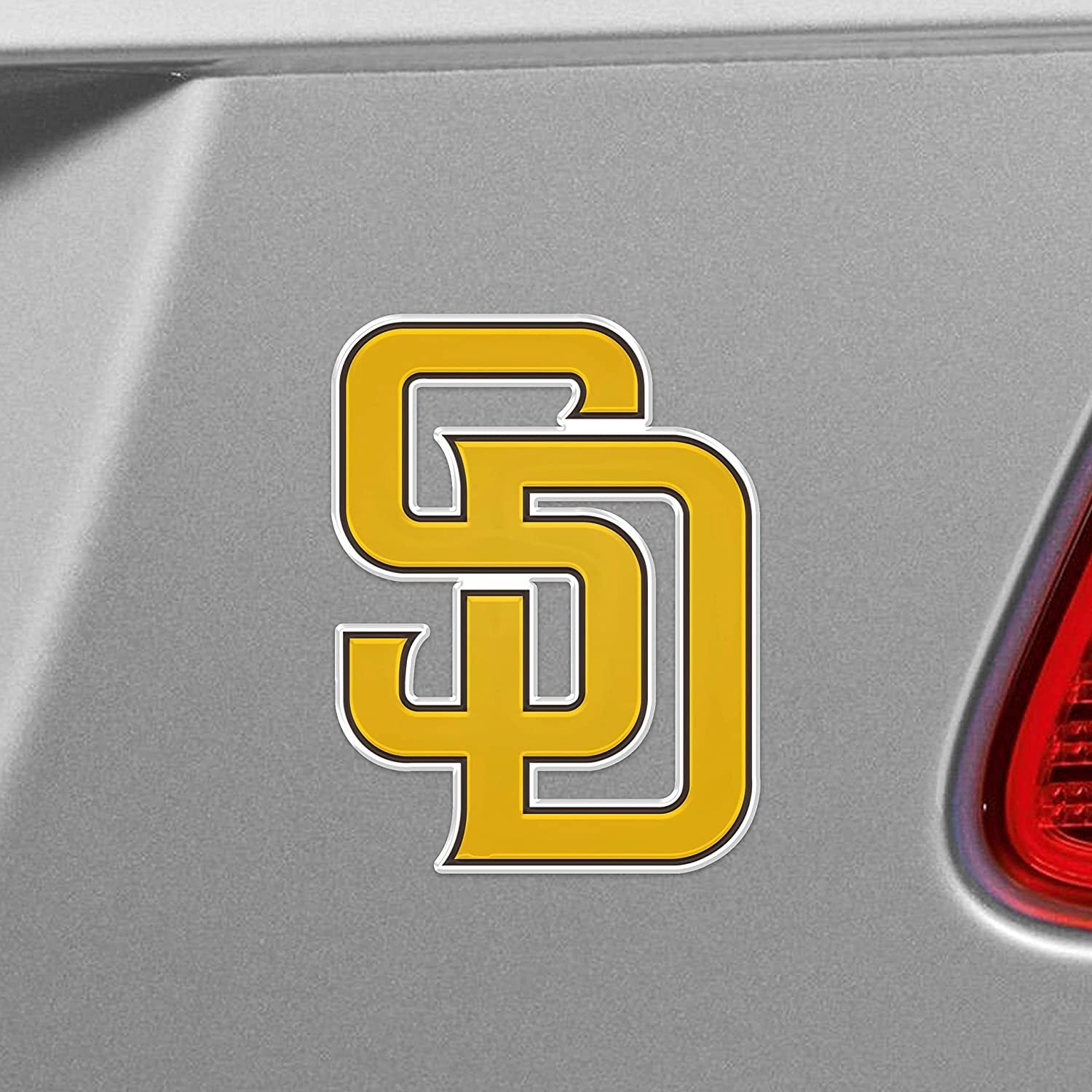 San Diego Padres Auto Emblem, Aluminum Metal, Embossed Team Color ...