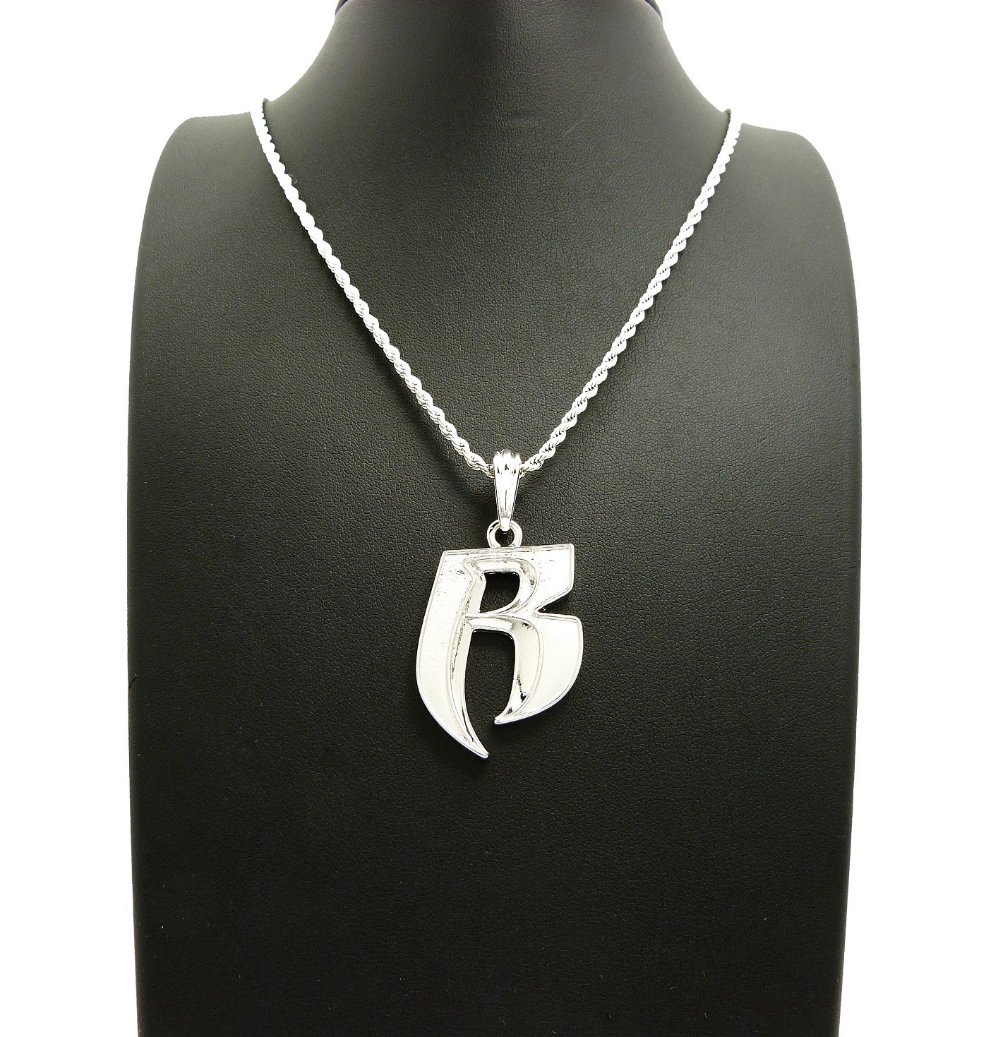 NEW 'R' RUFF RYDERS PENDANT & 24" BOX/CUBAN/ROPE CHAIN HIP HOP NECKLACE ...