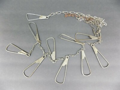 Vintage Unbranded 6' Metal Fish Stringer 9 Snap Hooks | eBay