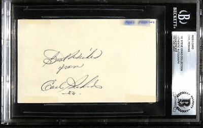 Carl Perkins Music Legend Signed 3x5 Index Card BECKETT (Grad ...