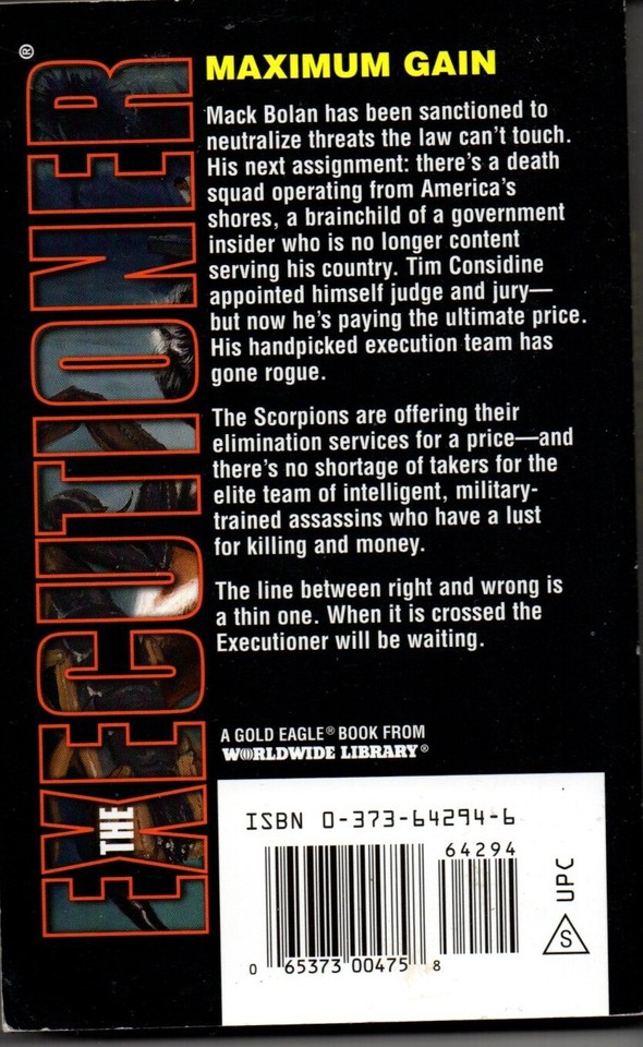 Don Pendleton's Executioner 294 PB Scorpion Rising Misguided Patriot ...