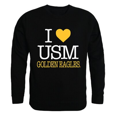 University Of Southern Mississippi Golden Eagles USM I Love Crewneck ...