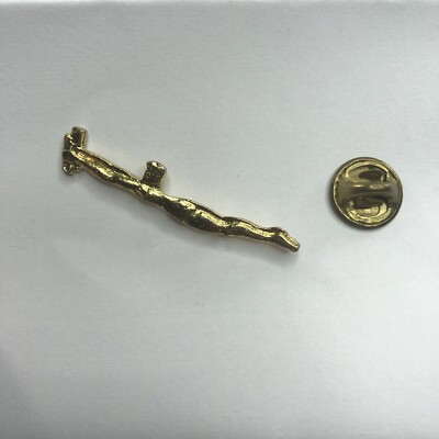 Gold Chenille (? GYMNASTICS ?) Letter Jacket Pin High School Letterman ...