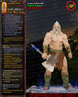 Diablo 3 - Ethereal Modded Primal - Two-Handed Mace - Schaefer's Hammer ...