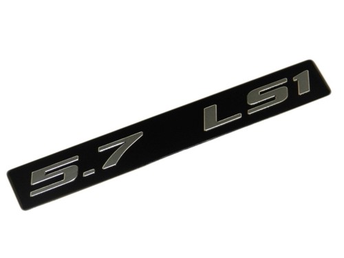 VMS 1 CHEVY 5.7L LS1 ENGINE ALUMINUM EMBLEM SILVER BLACK | eBay