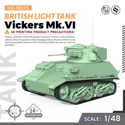 SSMODEL 48575 1/48 25mm Military Model Kit British Vickers Mk.VI Light Tank | eBay