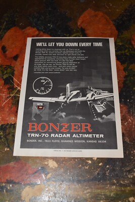 Vintage Bonzer TRN-70 Radar Altimeter Print Ad. | eBay