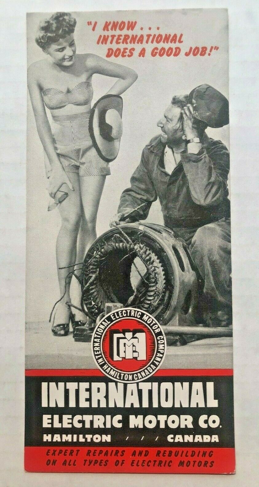 1940-50s Advertising Blotter for International Electric Motor Co ...