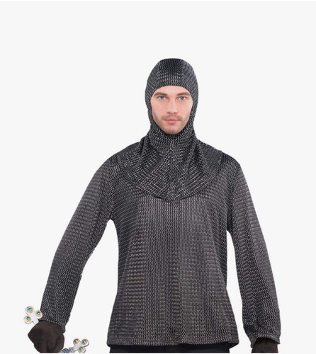 Metallic Knit Chainmail Tunic and Cowl Medieval Renaissance Adult ...