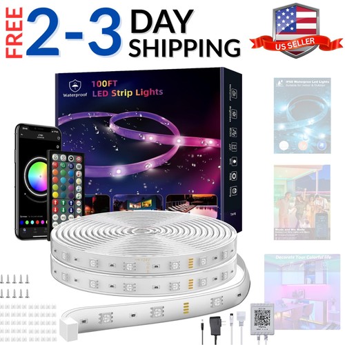 100ft2*50ft Outdoor Led Strip Lights Waterproof, Outside Led Light ...