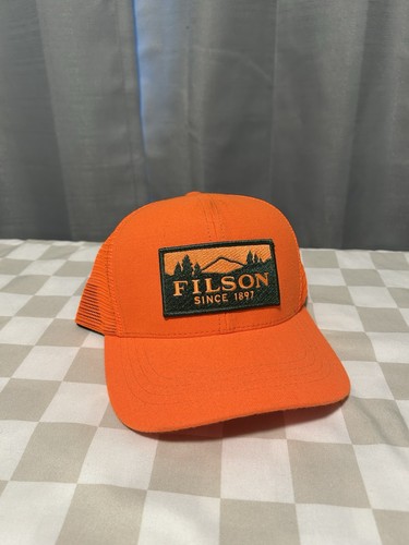 Filson Hunters Blaze Orange Hunting Hat Authentic Original Adjustable ...
