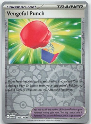 Vengeful Punch 197/197 Reverse Holo SV03: Obsidian Flames Pokemon Card ...