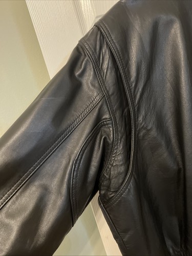 Perrone Aviation Apparel Black Leather Pilot Jacket Mens Size XLarge ...