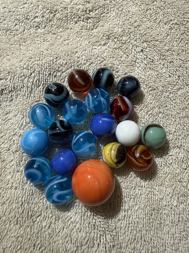 Vintage Lot 20 Akro Agate Corkscrew Marbles Pontil Japanese German ...