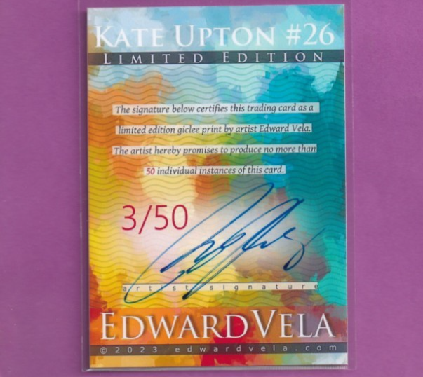KATE UPTON 2023 #26 Fine Art Print ACEO Card Artist Signed BY VELA /50 ...
