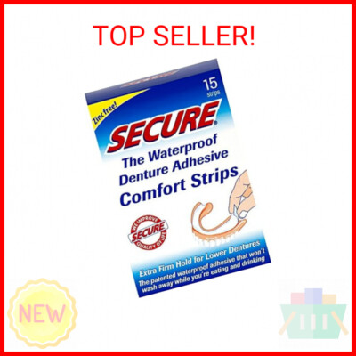 Secure Denture Adhesive Comfort Strips 15 Ct | eBay