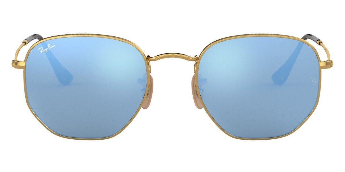 Ray Ban Hexagonal Men's Sunglasses - Gold/Light Blue for sale online | eBay