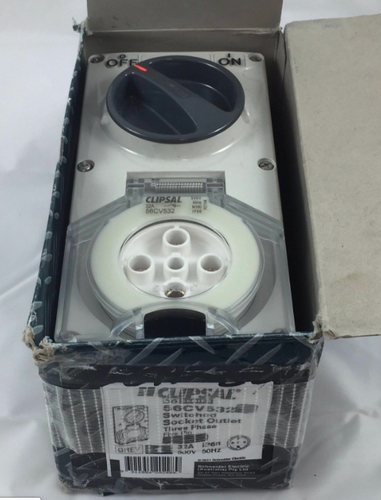 CLIPSAL 56CV532 Switch Socket Outlet 32A Three 3 Phase 5 Pin Combo ...