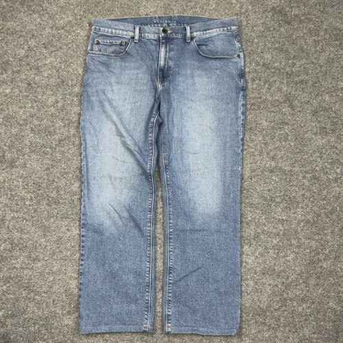 MOTT & BOW Jeans Mens Size 36x27 Blue Denim Straight Medium Wash Hemmed ...