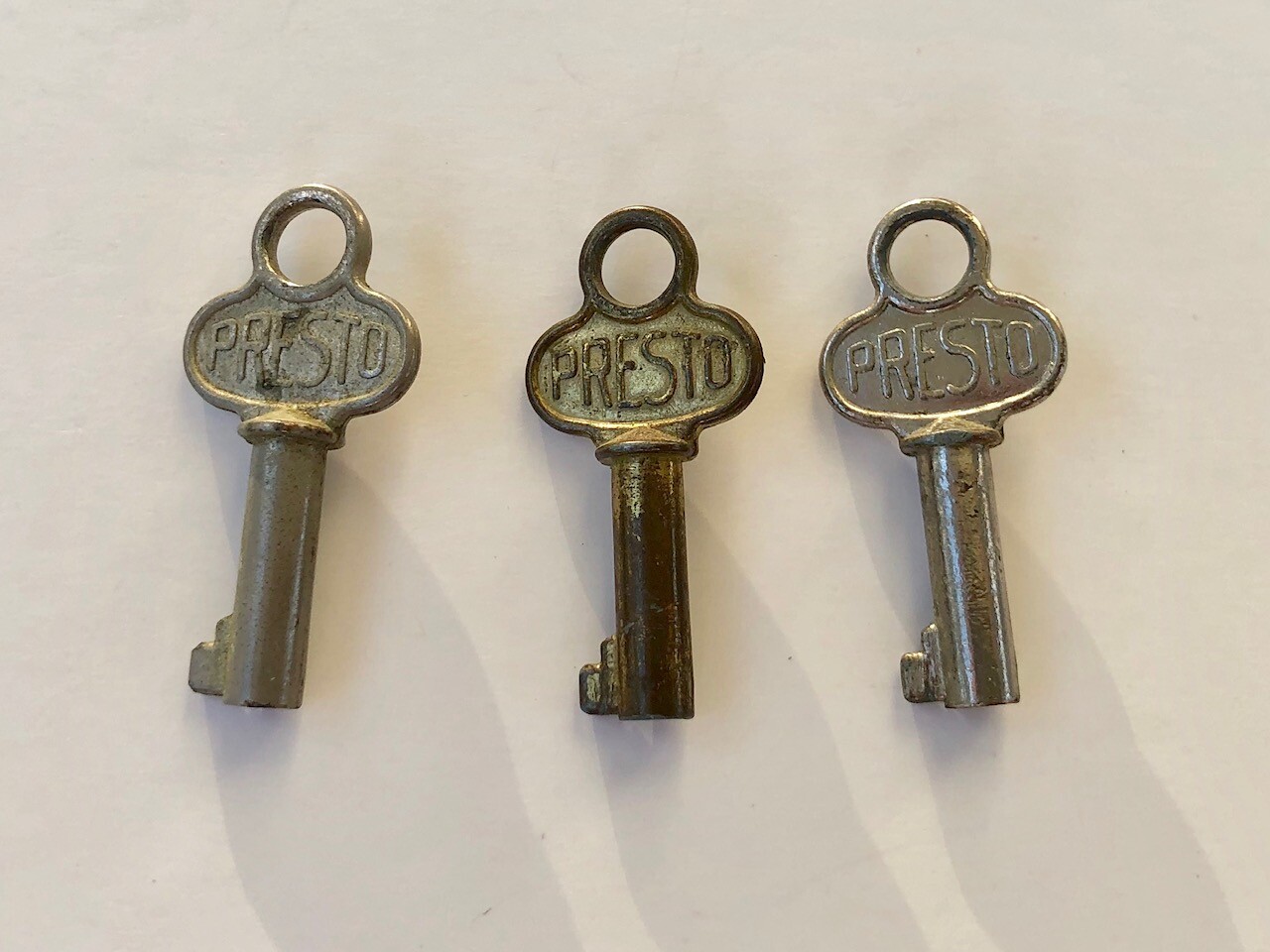 Vintage Presto Lock Co Key Small Nickel Plated Barrel Luggage Skeleton ...