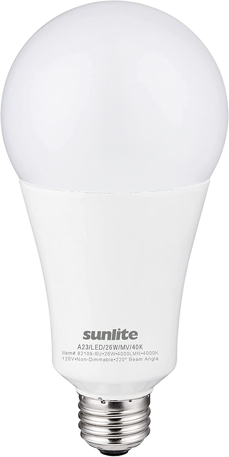 Sunlite LED Light Bulb 4000K Cool-White 26W 4000 Lumens 120-227V 82109 ...