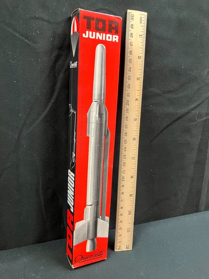 Rare 1962 Quercetti TOR Junior Catapult launched flying model rocket ...