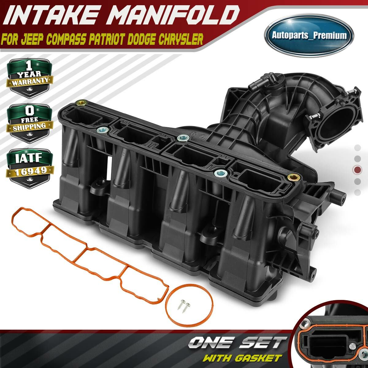 Intake Manifold w/o Flow Valve for Chrysler Dodge Journey Jeep Compass ...