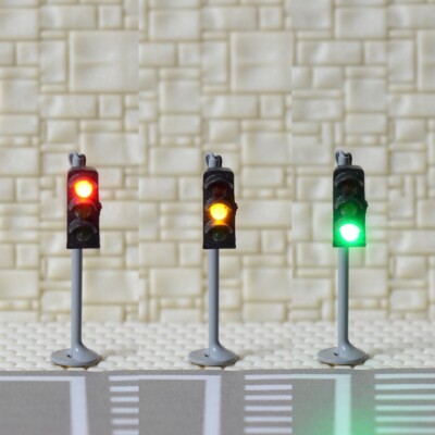 4 x N scale traffic signal light model railroad crossing walk ...