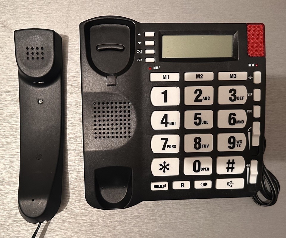 Asda Tech Big Button Landline Telephone Hands Free Caller Display Home ...