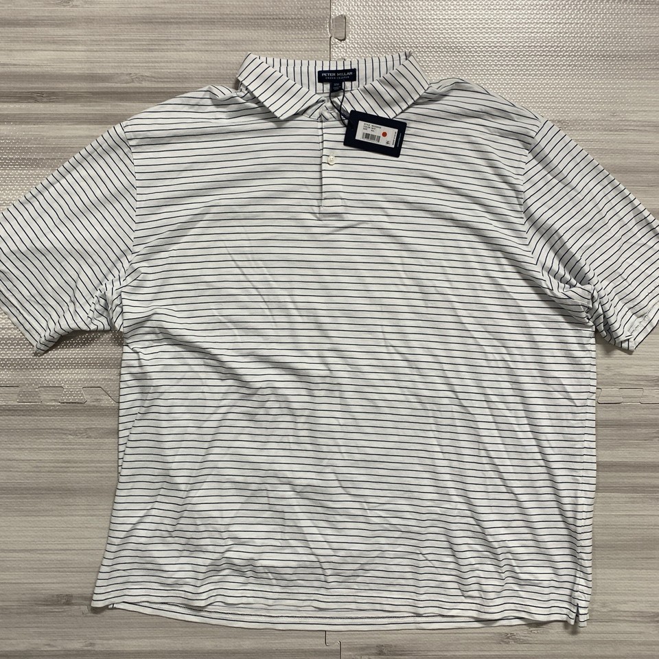 Peter Millar 2XL Crown Crafted Journeyman Polo Shirt Short-Sleeve White ...