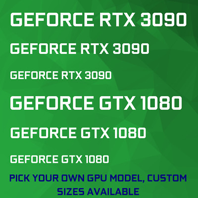 3x Nvidia GeForce RTX GTX GPU Vinyl Matt Sticker Decal CUSTOM SIZE ...