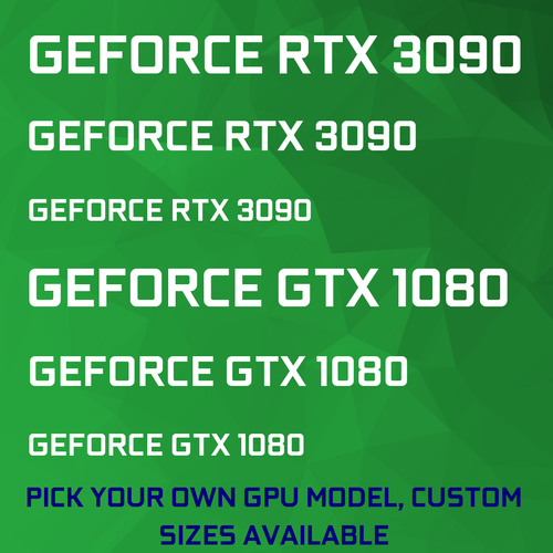 3x Nvidia GeForce RTX GTX GPU Vinyl Matt Sticker Decal CUSTOM SIZE ...
